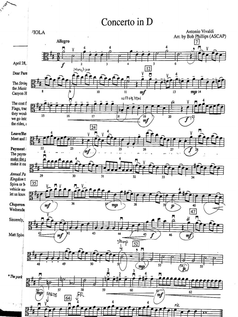 Concert Arrangement - Viv | PDF