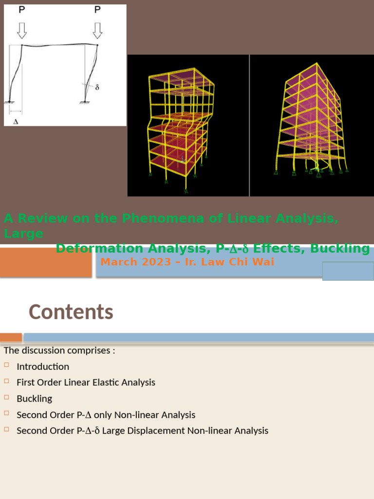 Buckling P-DElta Direct Analysis Briefing 20230325 | PDF | Buckling | Structural Analysis