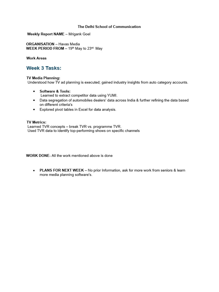 The Delhi School of Communication WEEK 3 | PDF