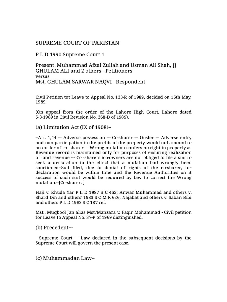 Supreme Court of Pakistan | PDF | Lawsuit | Sharia