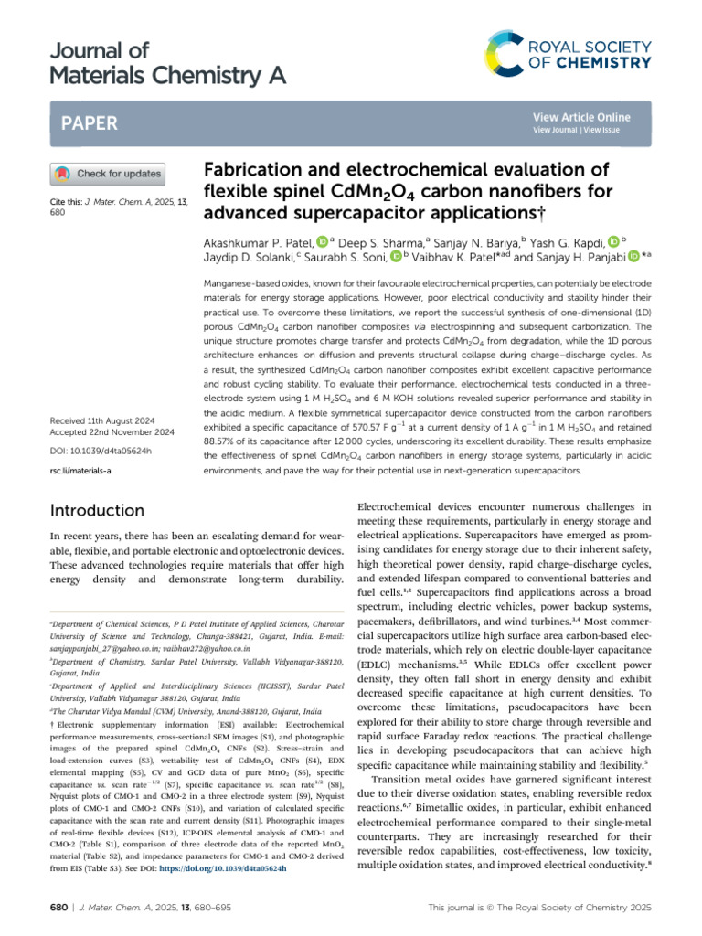 Spinel material for super capacitor application | PDF ...