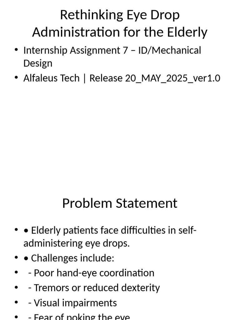 Eye Drop Design Assignment7 | PDF