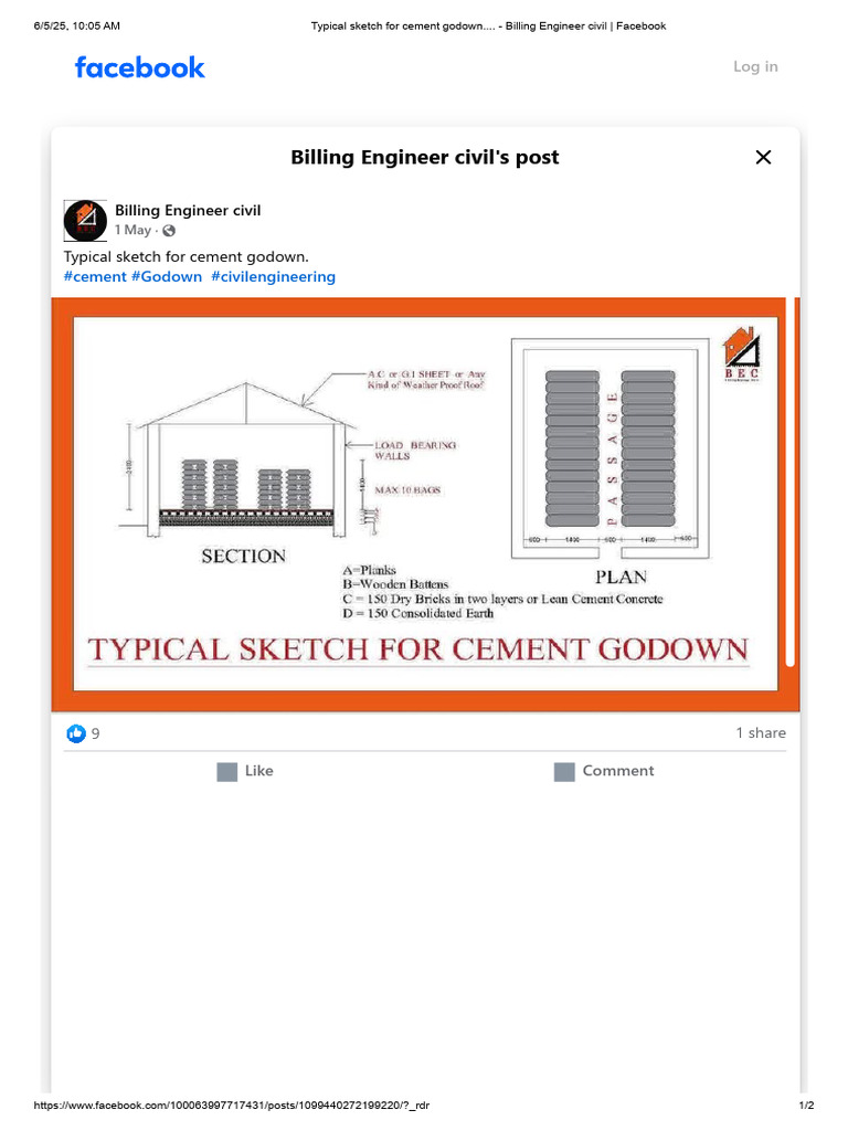 Typical Sketch For Cement Godown. | PDF