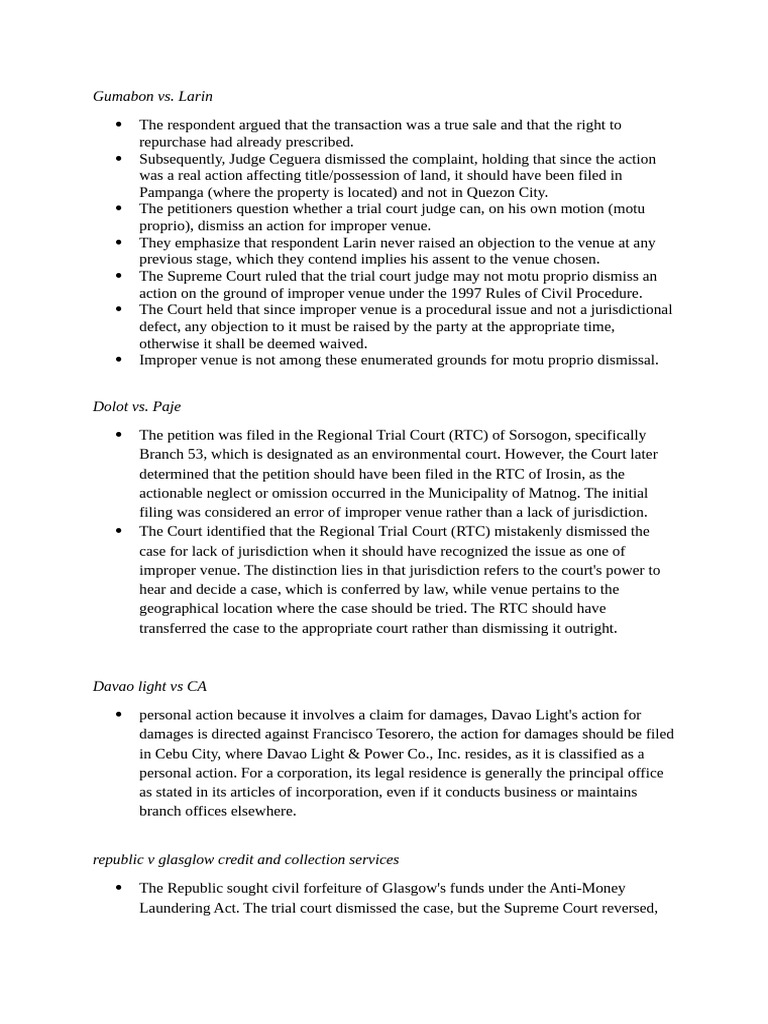 Rule 4 Cases With Explanations | PDF | Complaint | Asset Forfeiture