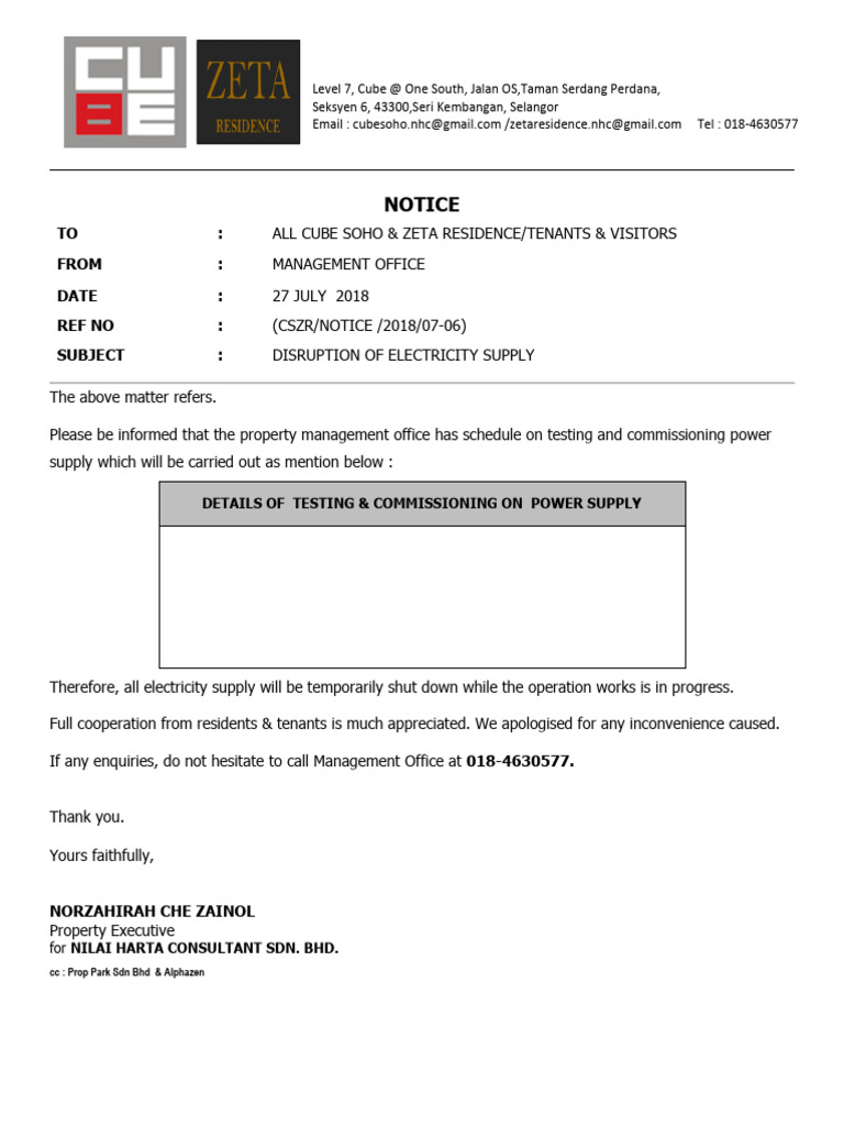 0706 Disruption On Electricity Supply | PDF