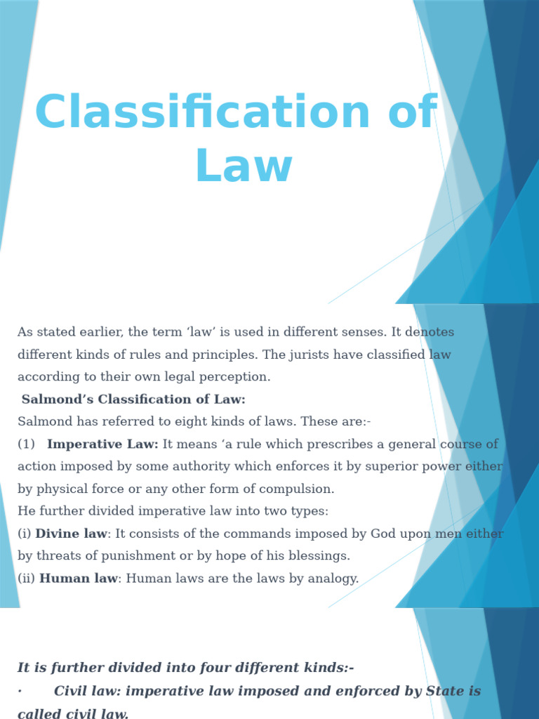 Classification of Law Is Discussed in This Presentation. | PDF ...