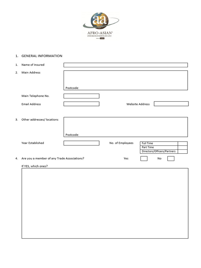 Ports and Terminals Insurance Questionnaire | PDF | Insurance | Indemnity