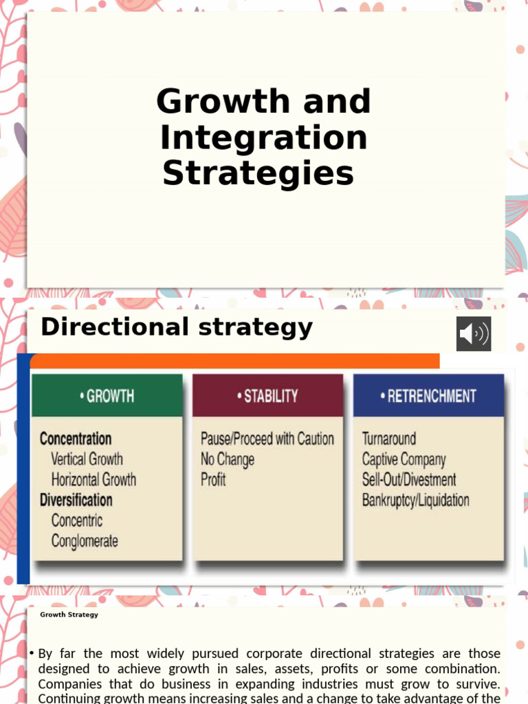 Growth and Integration Strategies | PDF | Diversification (Finance ...