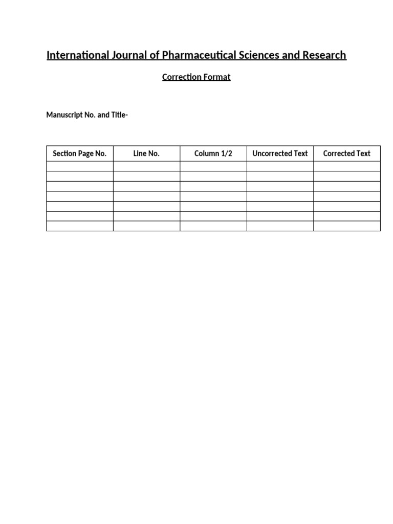 IJPSR Correction Format | PDF