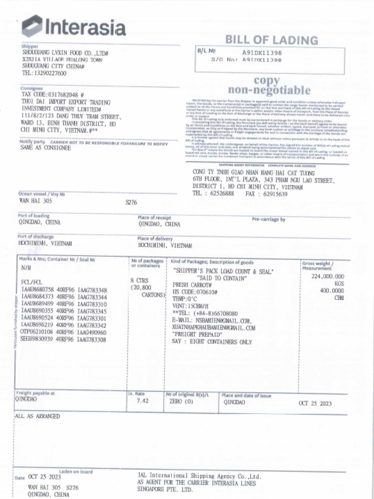 Bill of Lading | PDF