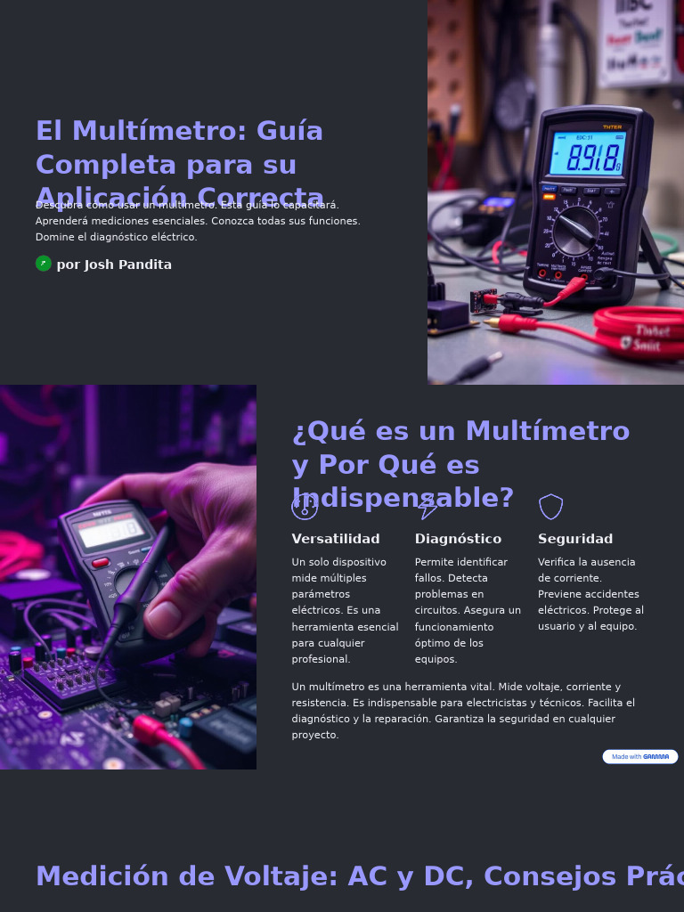El Multimetro Guia Completa para Su Aplicacion Correcta | PDF | Corriente eléctrica | Bienes ...