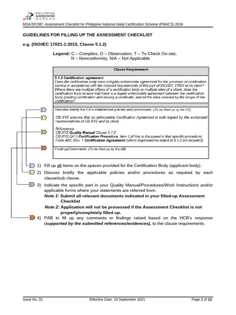 MSASF29D+ +Assessment+Checklist+for+Philippine+National+Halal ...