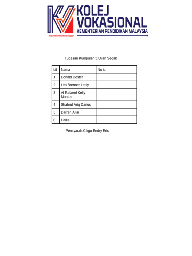 Tugasan Kumpulan 3 - Ujian Segak | PDF