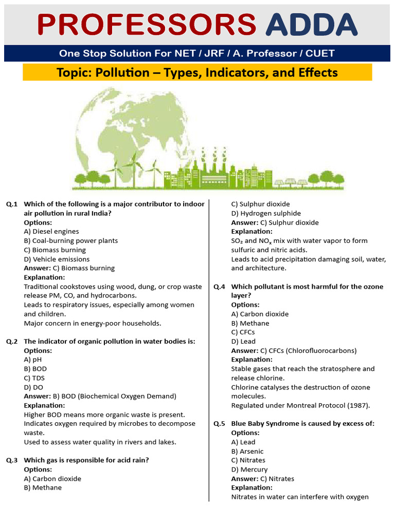 Types and Effects of Pollution Explained | PDF | Climate Change ...