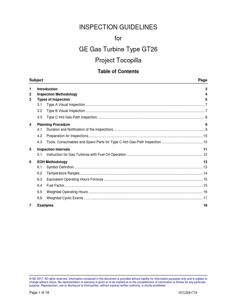 GT26 Gas Turbine Inspection Guidelines | PDF | Gas Turbine | Information