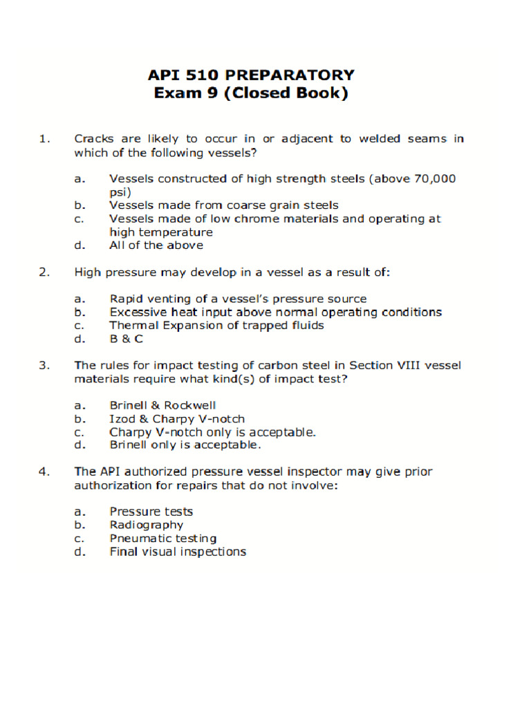 API Exam Review For Preparatory | PDF