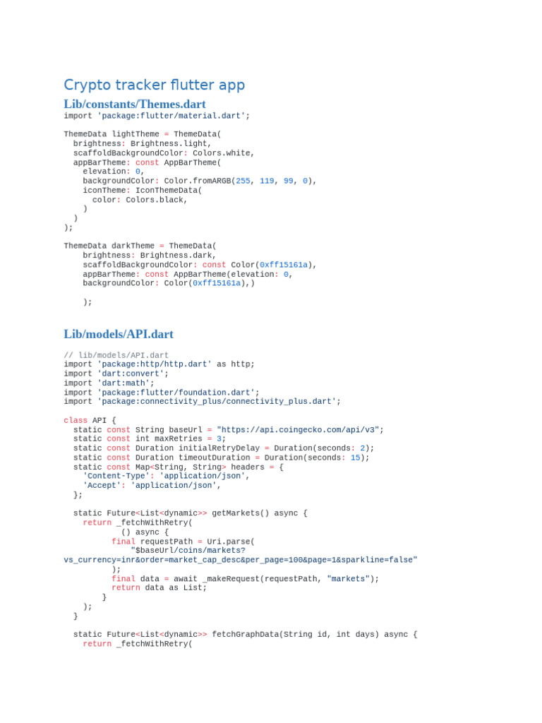 Crypto Tracker Flutter App - ! | PDF | Computing | Computer Programming