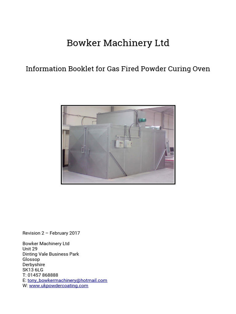 Gas Fired Powder Curing Oven Intructions v1.1 | PDF | Electromagnetic ...