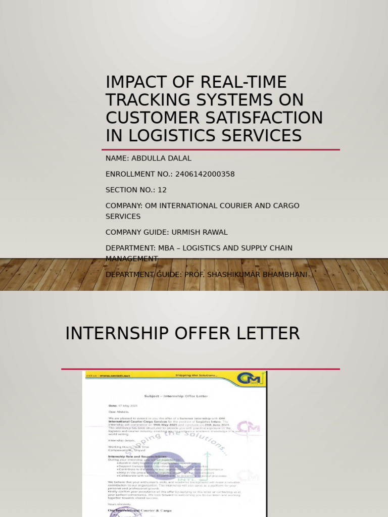 Logistics Internship Updated Presentation | PDF | Logistics | Courier