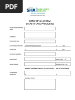 Sha Bank Details Form - (Health Care Providers) | PDF