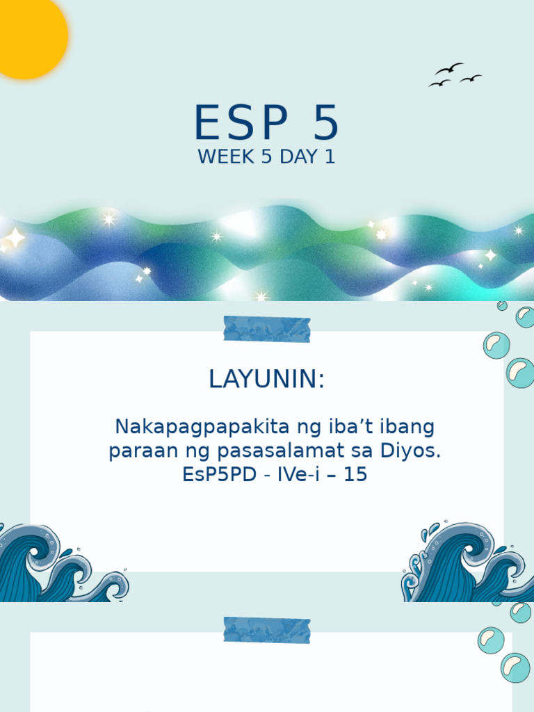 q4 Esp 5 Week 5 Day 1 | PDF