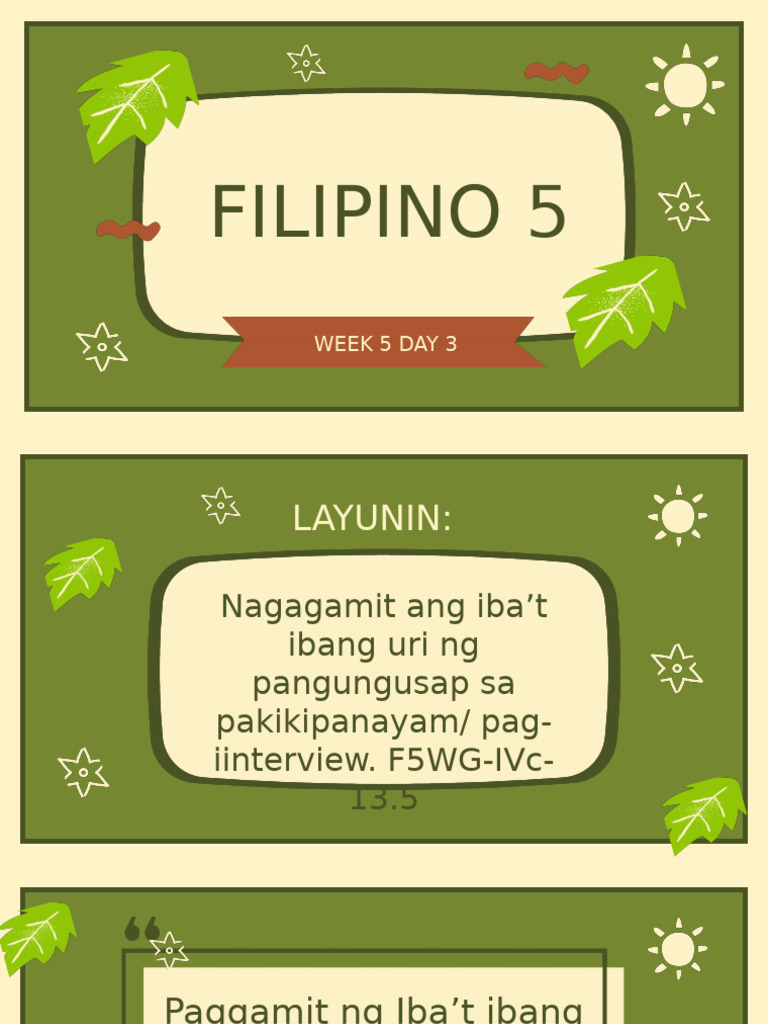 q4 Filipino 5 Week 5 Day 3 | PDF