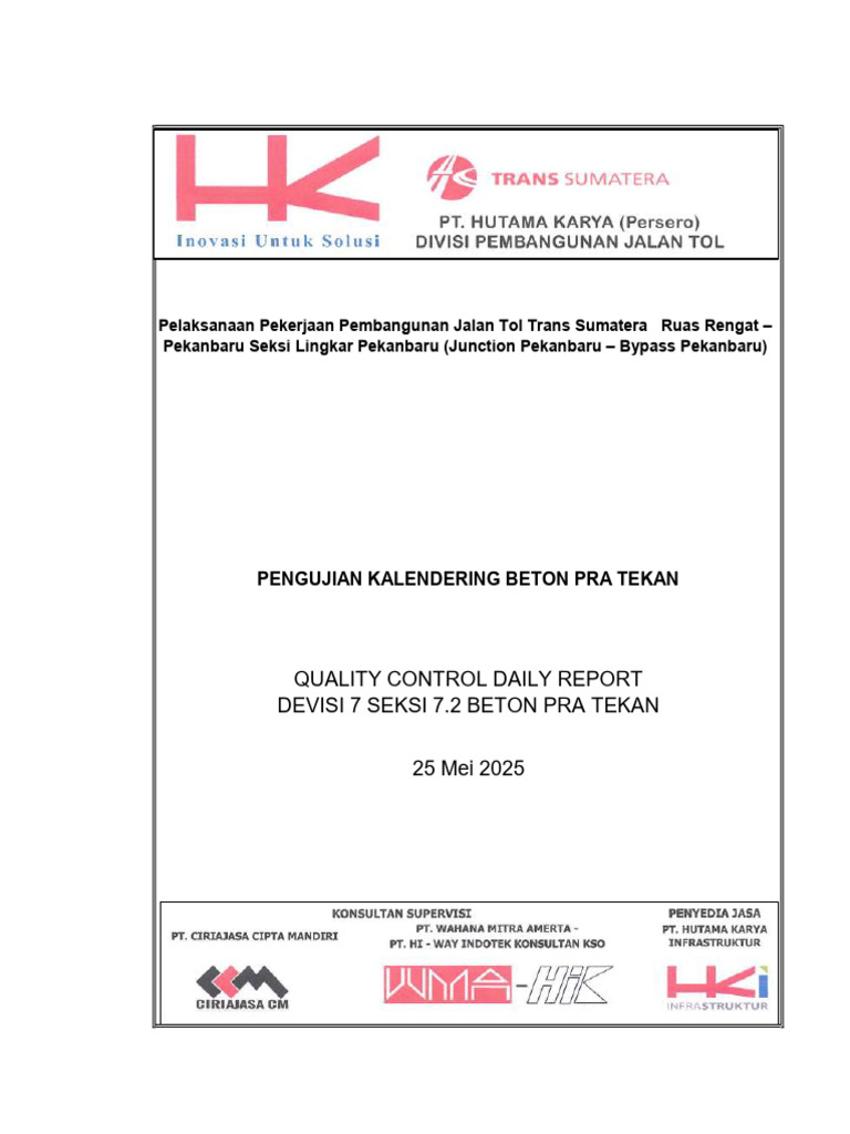 Laporan Perhitungan Kalendering - Pile Driving Record Spunpile Test PCB ...