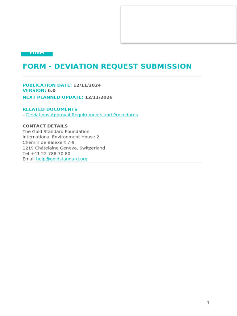 T v6.0 Deviation Request Submission Form | PDF