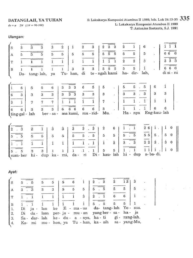 PS 335 Datanglah Tuhan | PDF