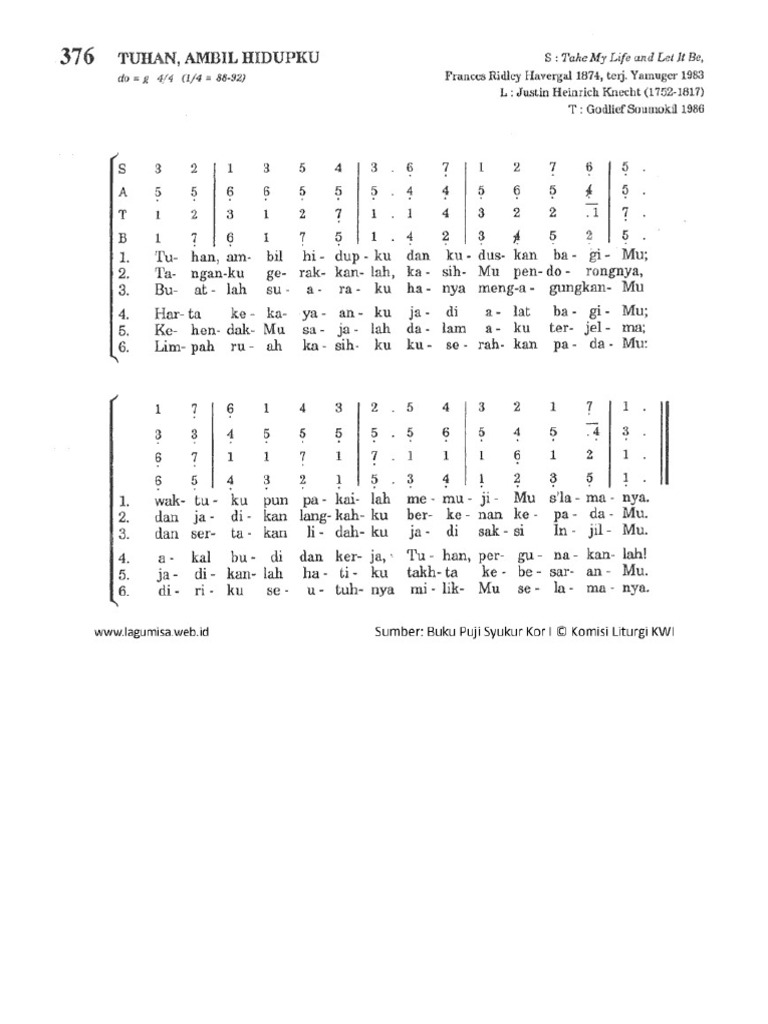 PS 376 Tuhan Ambil Hidupku | PDF