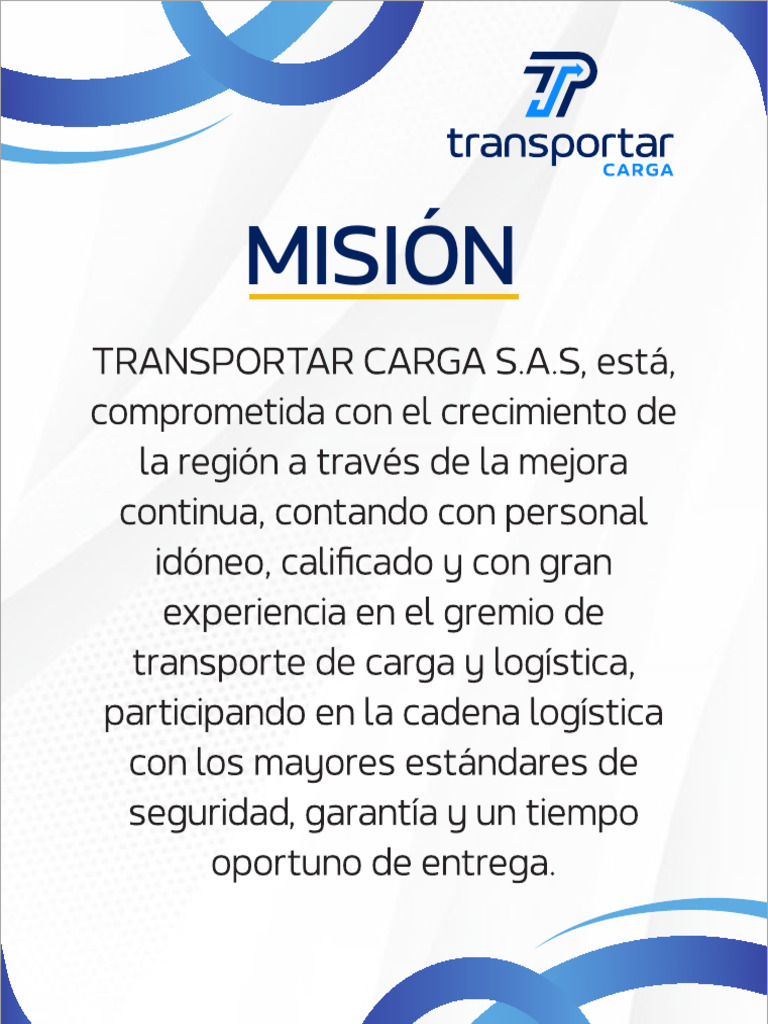 Mision Vision V TRANSPORTAR Carga Curvas | PDF