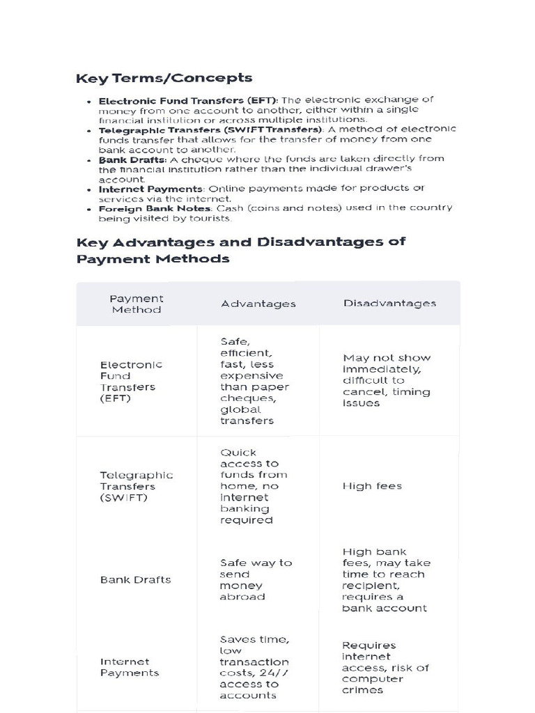 Forms of Payment in International Tourism | PDF