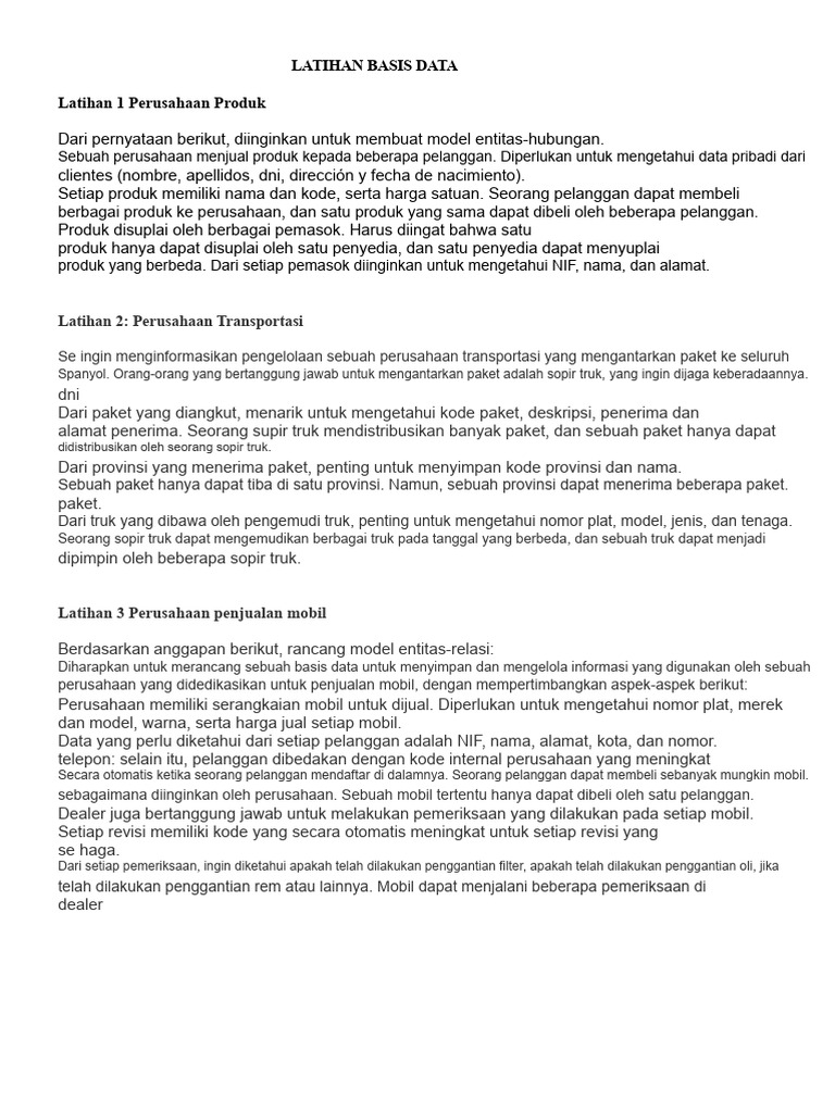 Latihan Basis Data | PDF