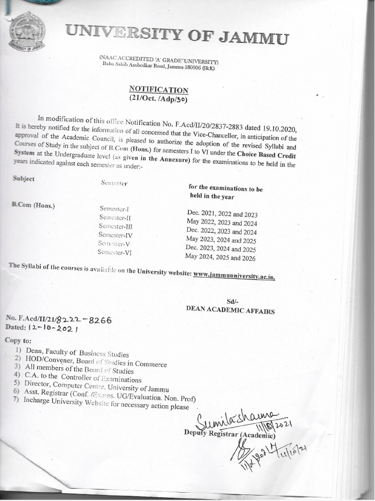 BCom Hons 1 6 CBCS | PDF | Profit (Economics) | Course Credit