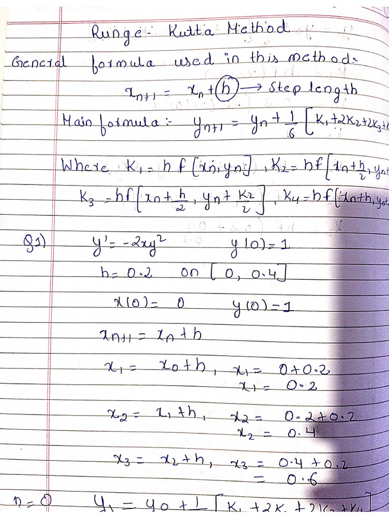 Runge Kutta Method Engineering Mathematics | PDF