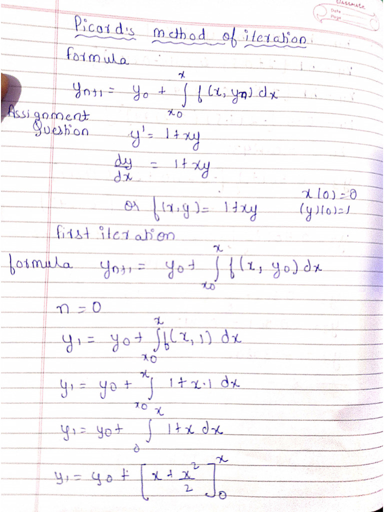 Picard Method of Iterations Engineering Mathematics | PDF