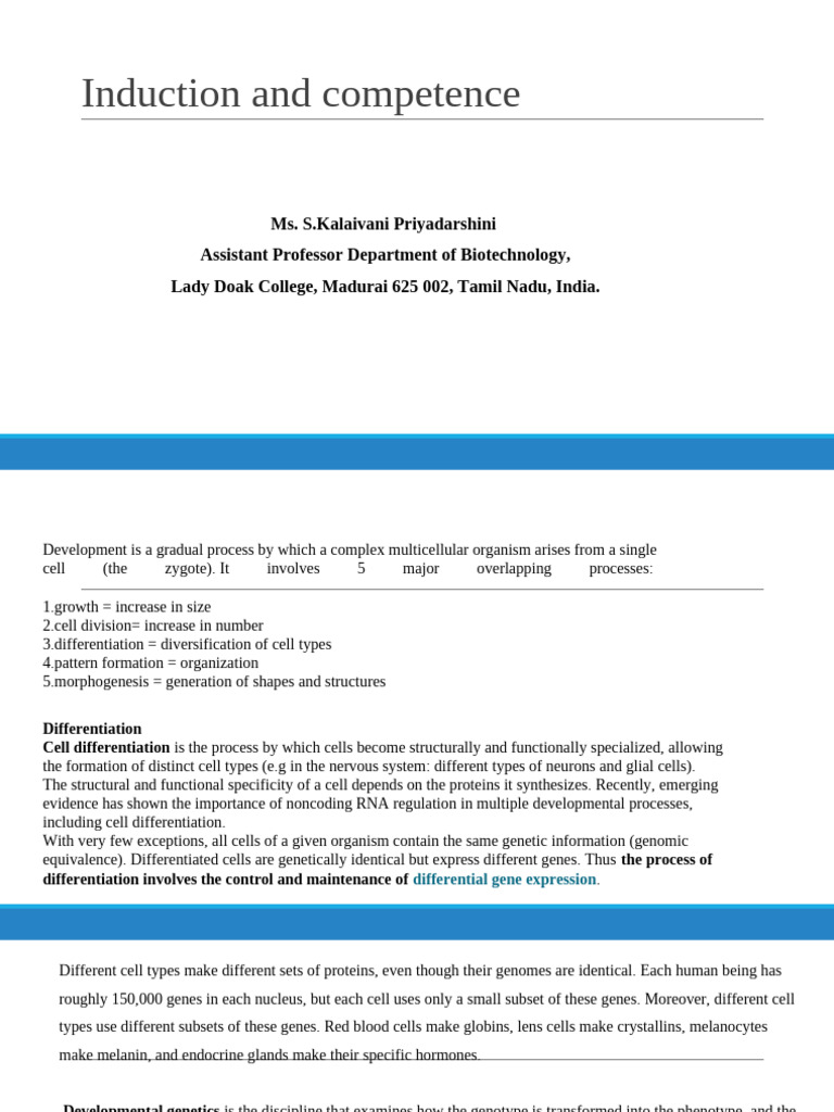 Induction and Competence | PDF | Cell Signaling | Cellular Differentiation