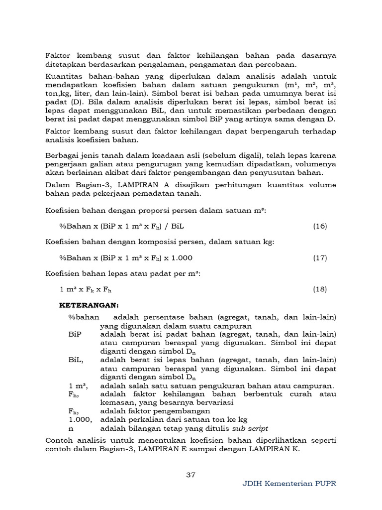Rumus Koefisien Bahan | PDF