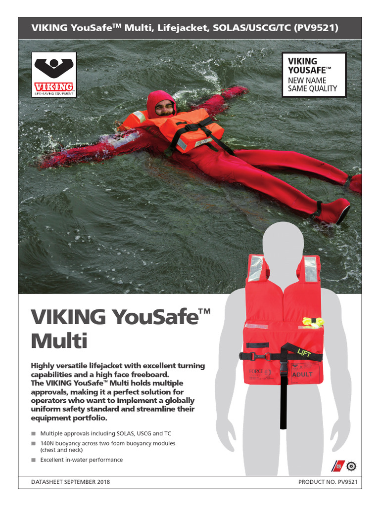 Adult Lifejacket - VIKING YouSafe Multi PV9521 Details | PDF