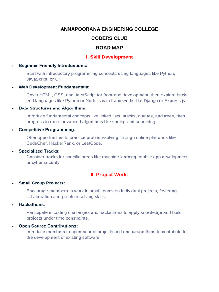 Coders Club Roadmap | PDF | Educational Technology | Computer Programming
