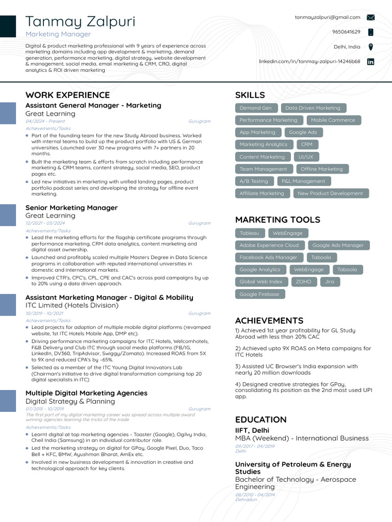 Tanmay Zalpuri Resume 2025 | PDF | Marketing | Information Technology