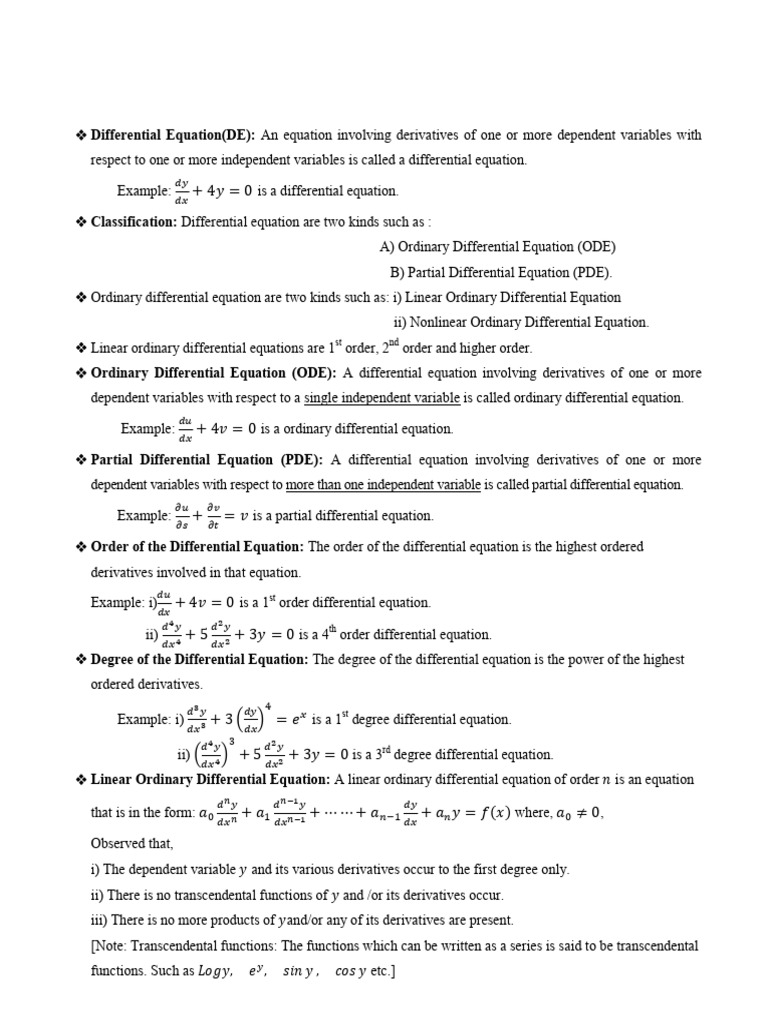 Differential Equation Full | PDF | Partial Differential Equation | Differential Equations