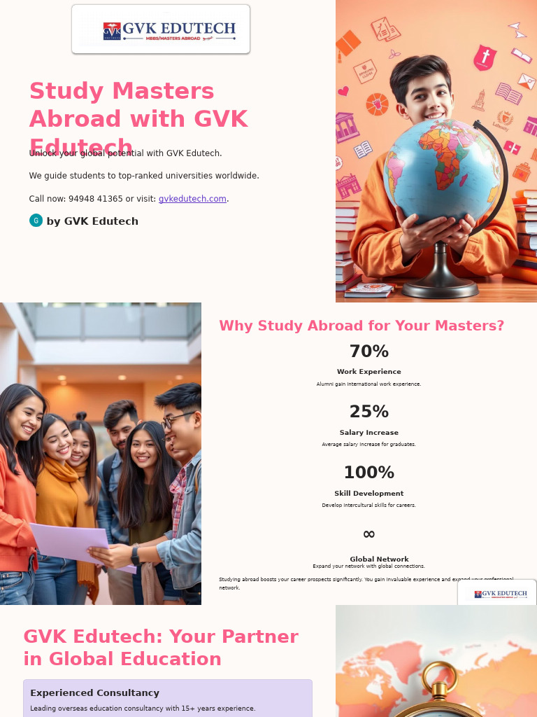 Study Masters Abroad Consultancy Warangal GVK Edutech | PDF ...