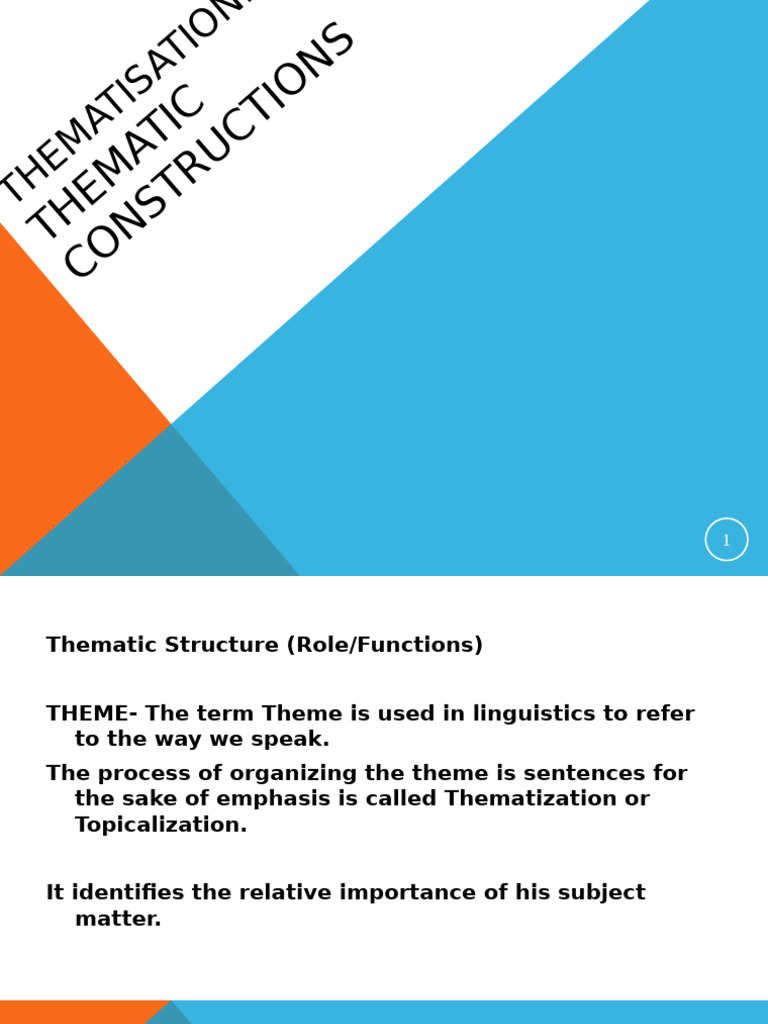 Thematic Constructions | PDF | Subject (Grammar) | Language Families