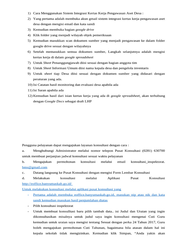 Narasi Video Tutorial Penggunaan Sistem Integrasi Kertas Kerja | PDF