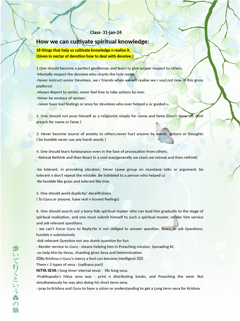How To Cultivate Spiritual Knowledge | PDF | Spirituality | Indian ...