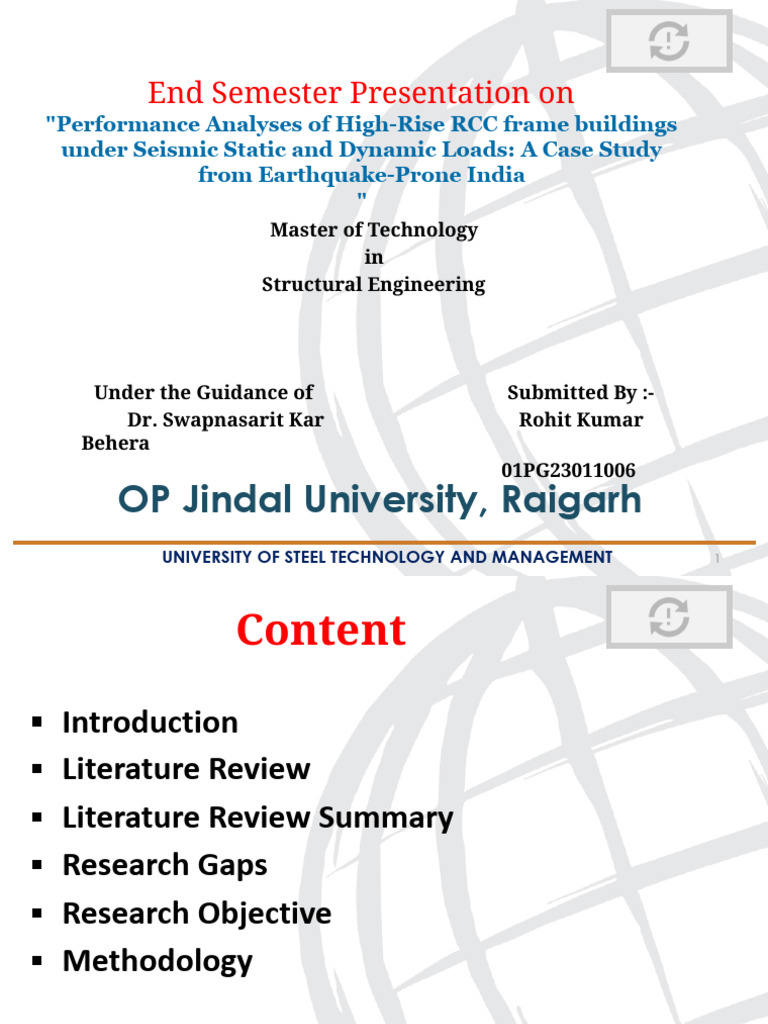 Mtech Sem 4 THESIS PRESENTATION | PDF | Structural Engineering | Civil ...