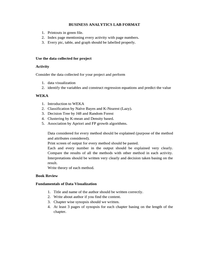 BA Lab Format IV Sem 24-25 | PDF