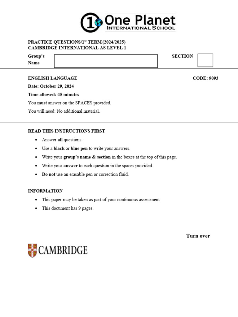 Mid Exam Practice Questions | PDF | Sentence (Linguistics) | Clause