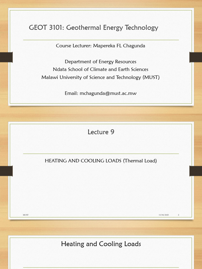 Lecture 9 Geot 3101 - 042025 | PDF | Heat | Heat Transfer